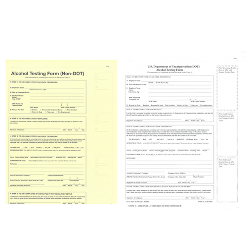 Breath Alcohol Testing Forms (BAT) Pre-Printed Non-DOT and DOT Breath Alcohol Testing Forms (BAT) Pre-Printed Non-DOT and DOT