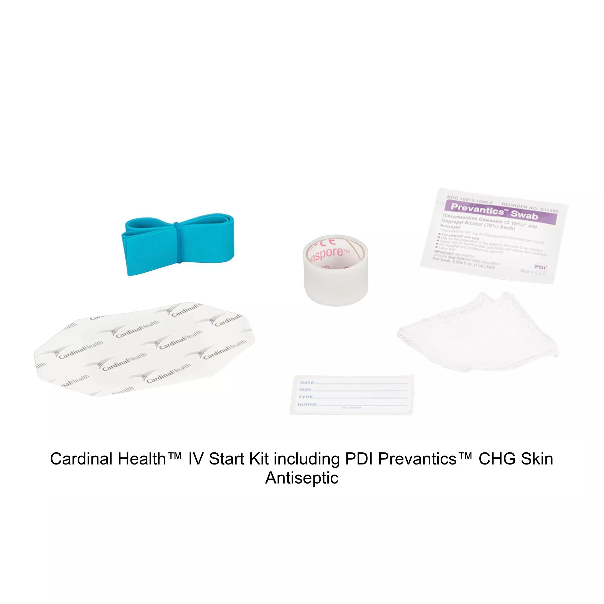 Cardinal Health™ IV Start Kit including PDI Prevantics™ CHG Skin ...
