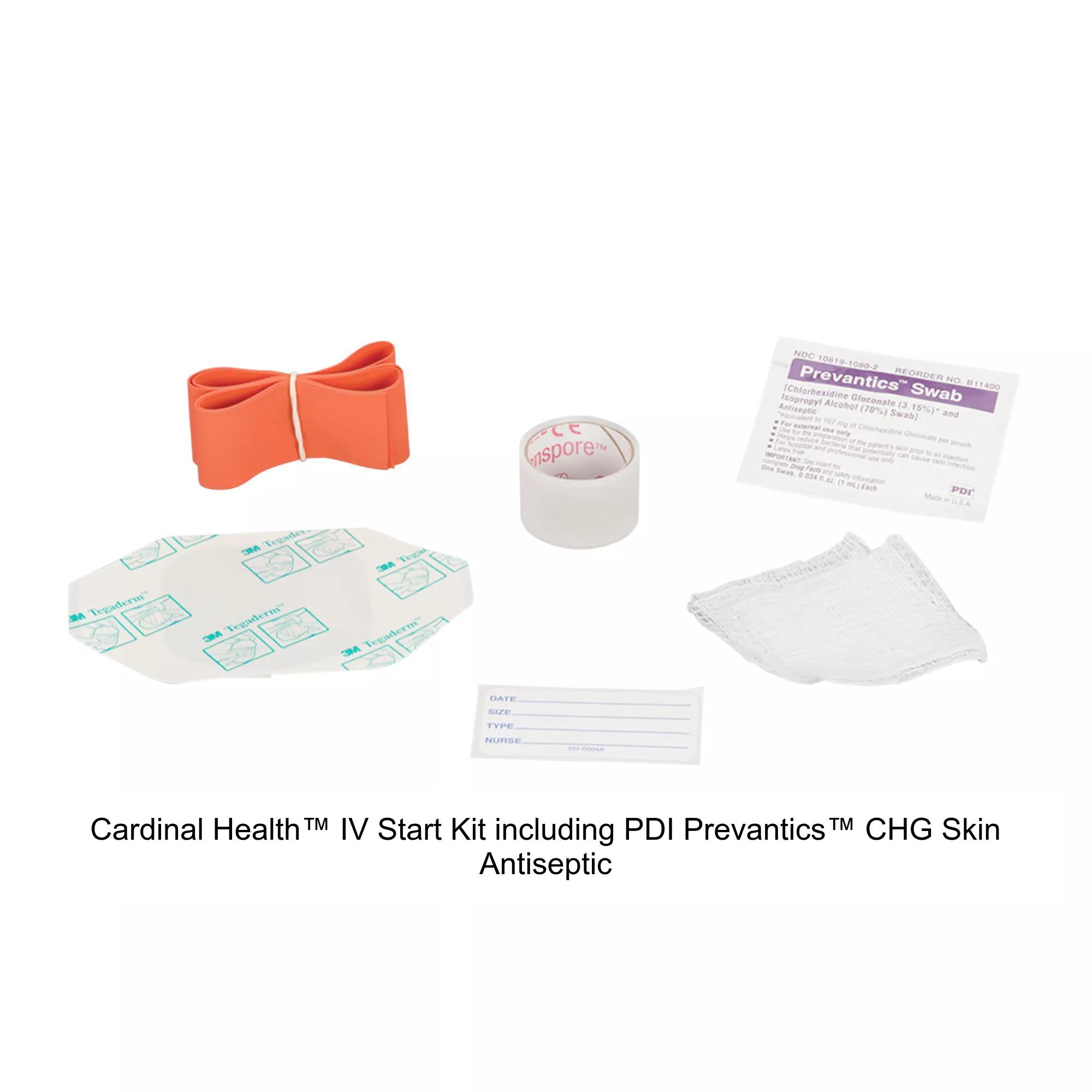 Cardinal Health™ IV Start Kit including PDI Prevantics™ CHG Skin ...