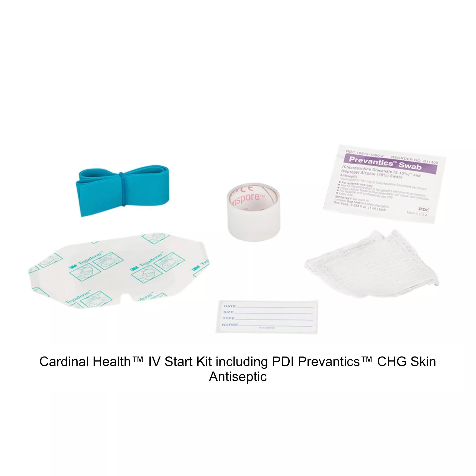 Cardinal Health™ IV Start Kit including PDI Prevantics™ CHG Skin ...