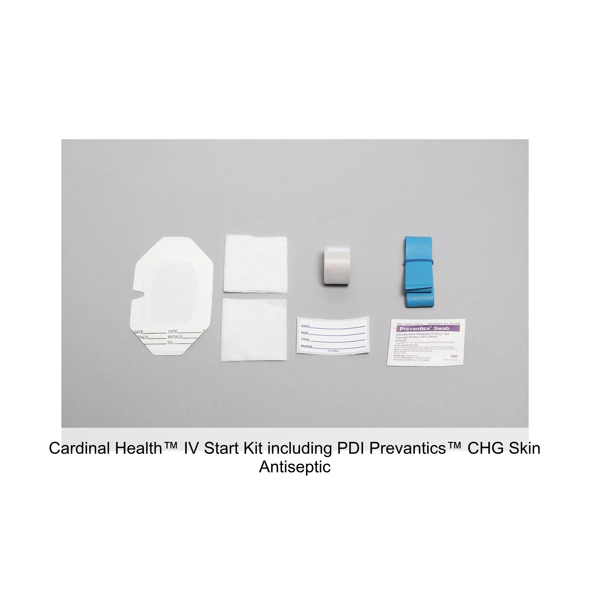 Cardinal Health™ IV Start Kit including PDI Prevantics™ CHG Skin ...