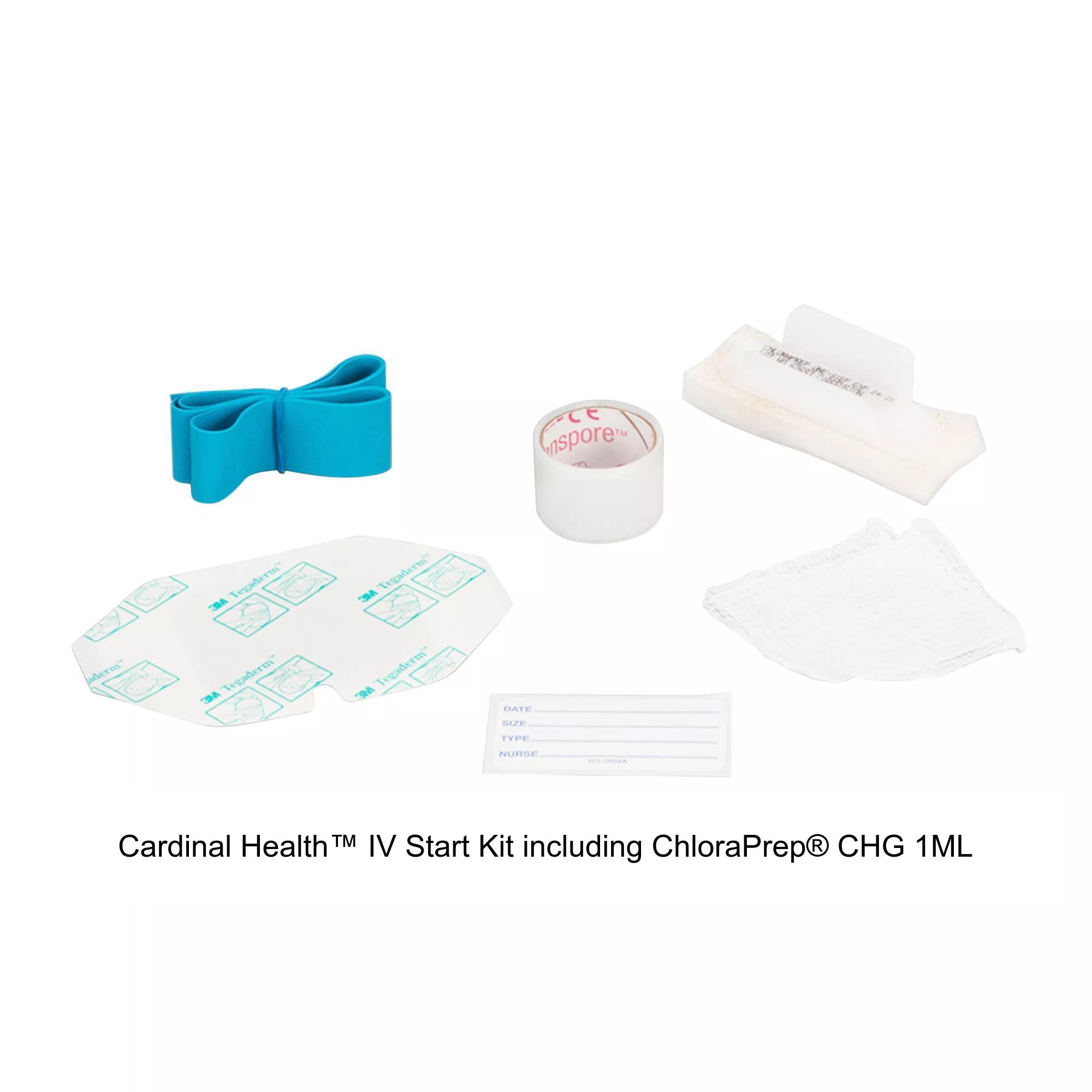 Cardinal Health™ IV Start Kit including ChloraPrep® CHG 1ML, Tegaderm ...