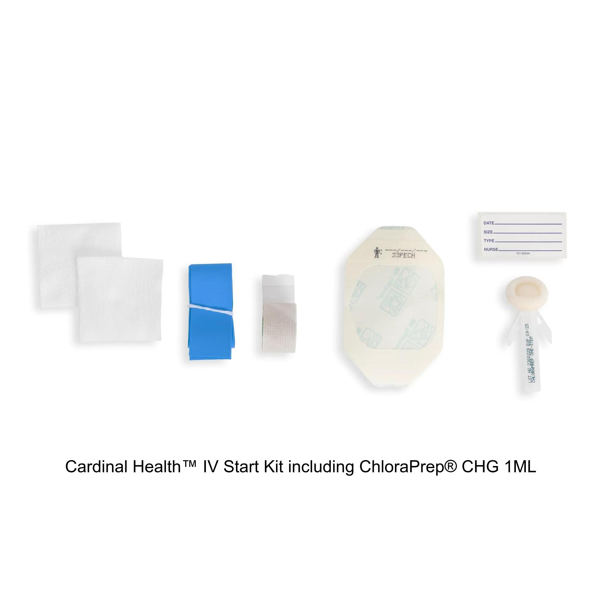 Cardinal Health™ IV Start Kit including ChloraPrep® CHG 1ML, Tegaderm ...