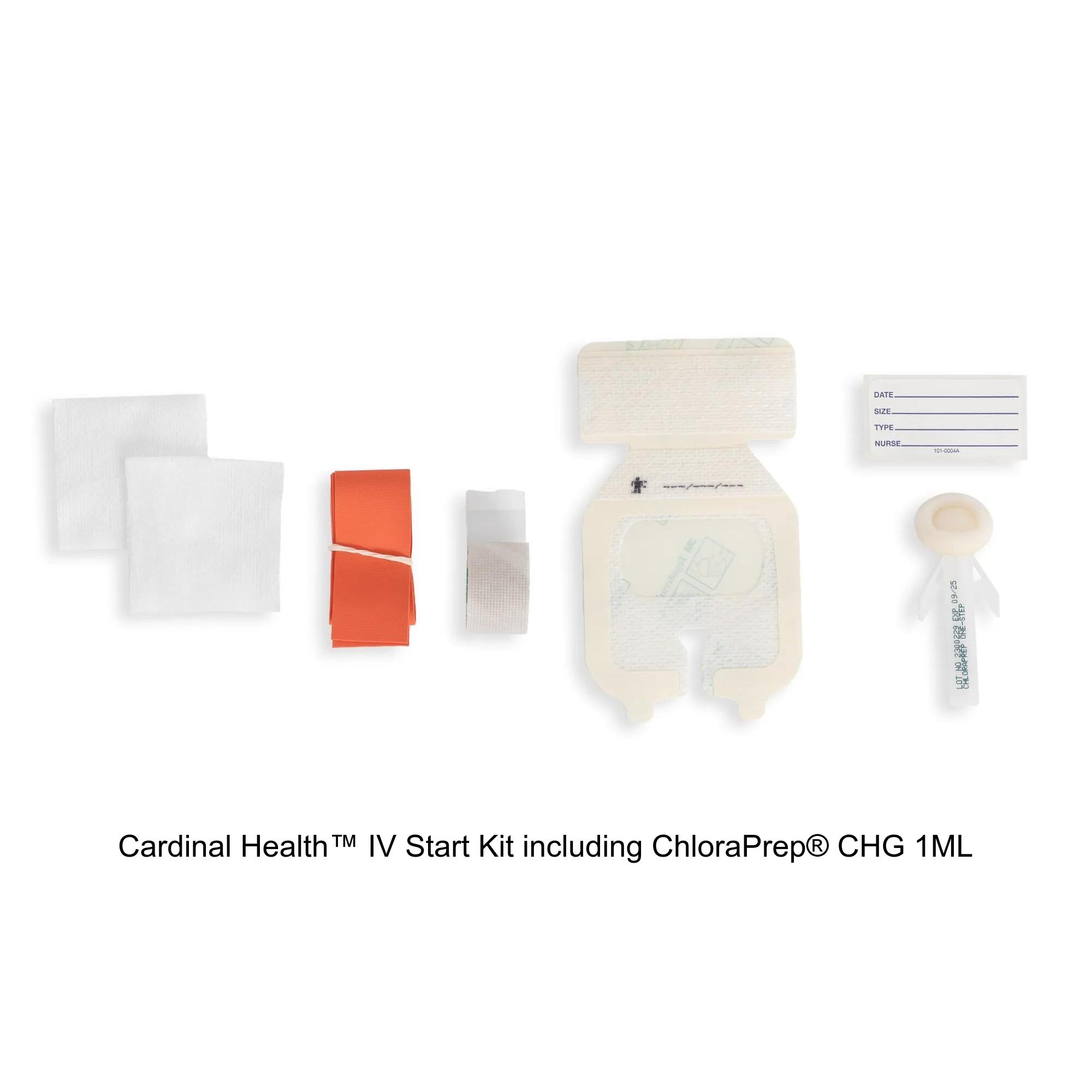 Cardinal Health™ IV Start Kit including ChloraPrep® CHG 1ML, Tegaderm ...