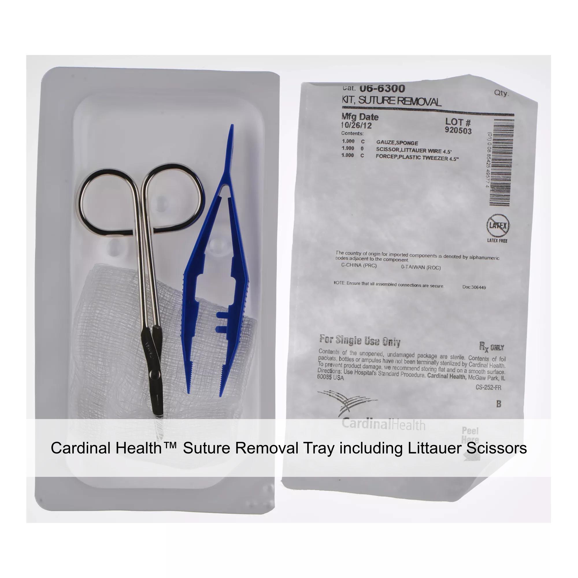 Cardinal Health™ Suture Removal Tray including Littauer Scissors, 4.5IN ...