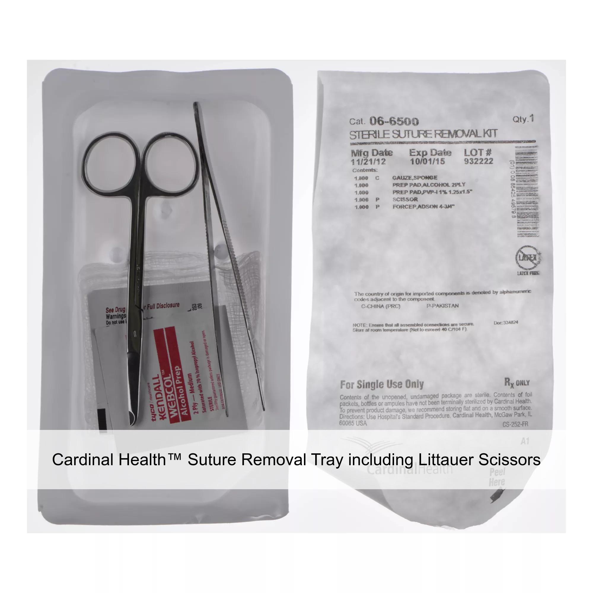 Cardinal Health™ Suture Removal Tray including Littauer Scissors, 4 ...