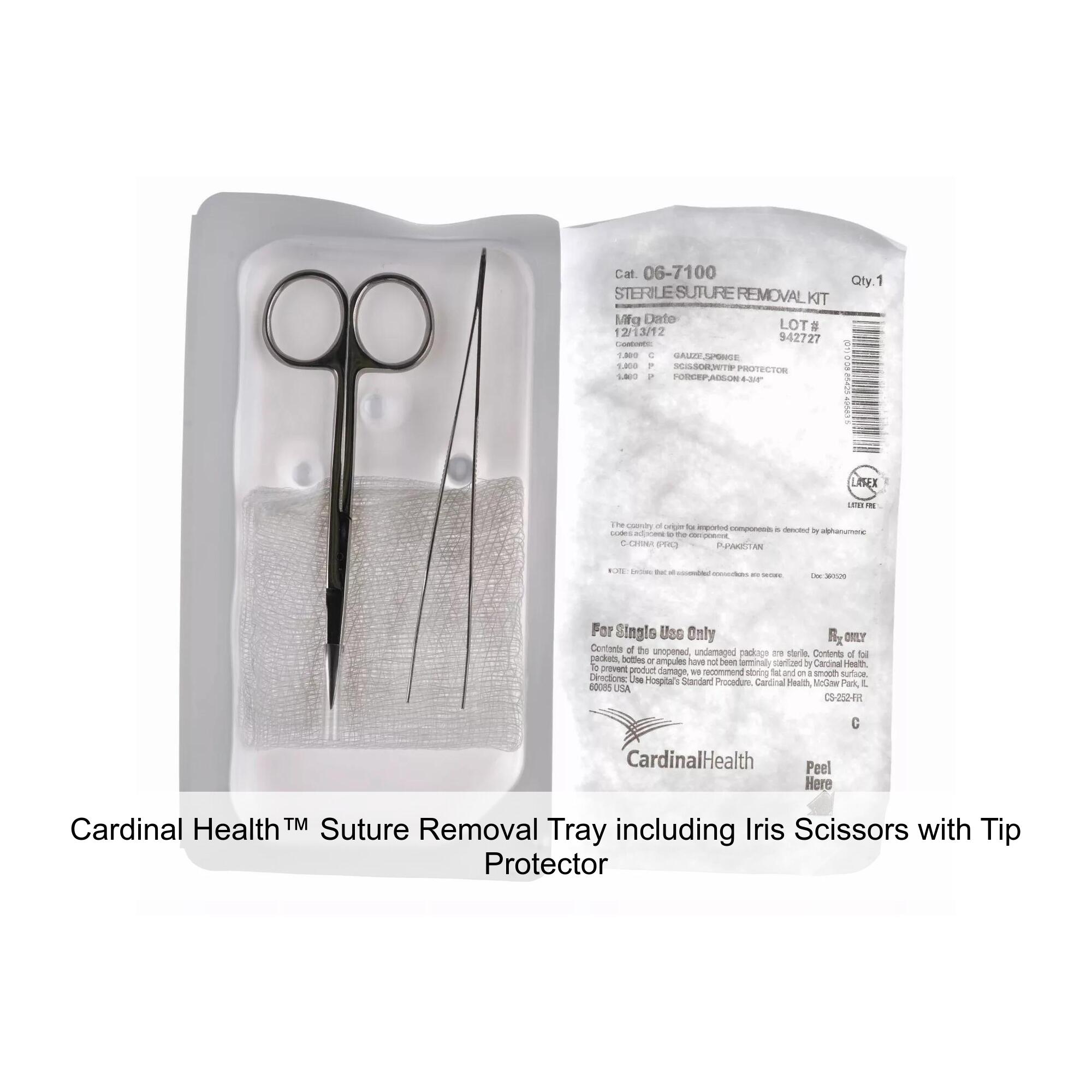 Cardinal Health™ Suture Removal Tray including Iris Scissors with Tip ...