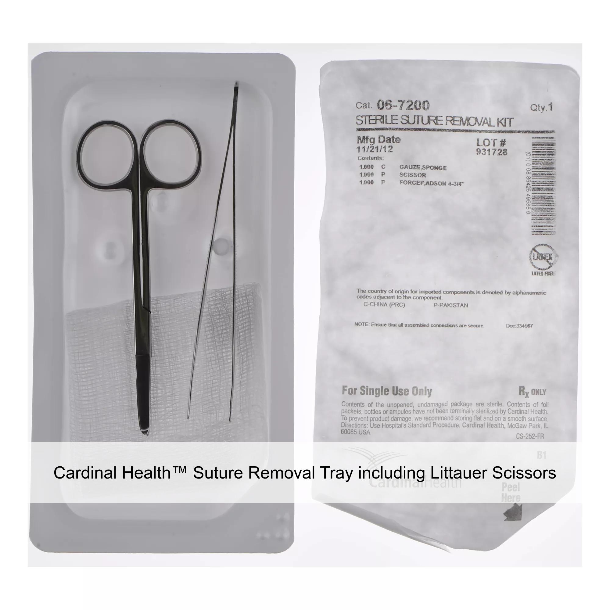 Cardinal Health™ Suture Removal Tray including Littauer Scissors, 4.5IN ...