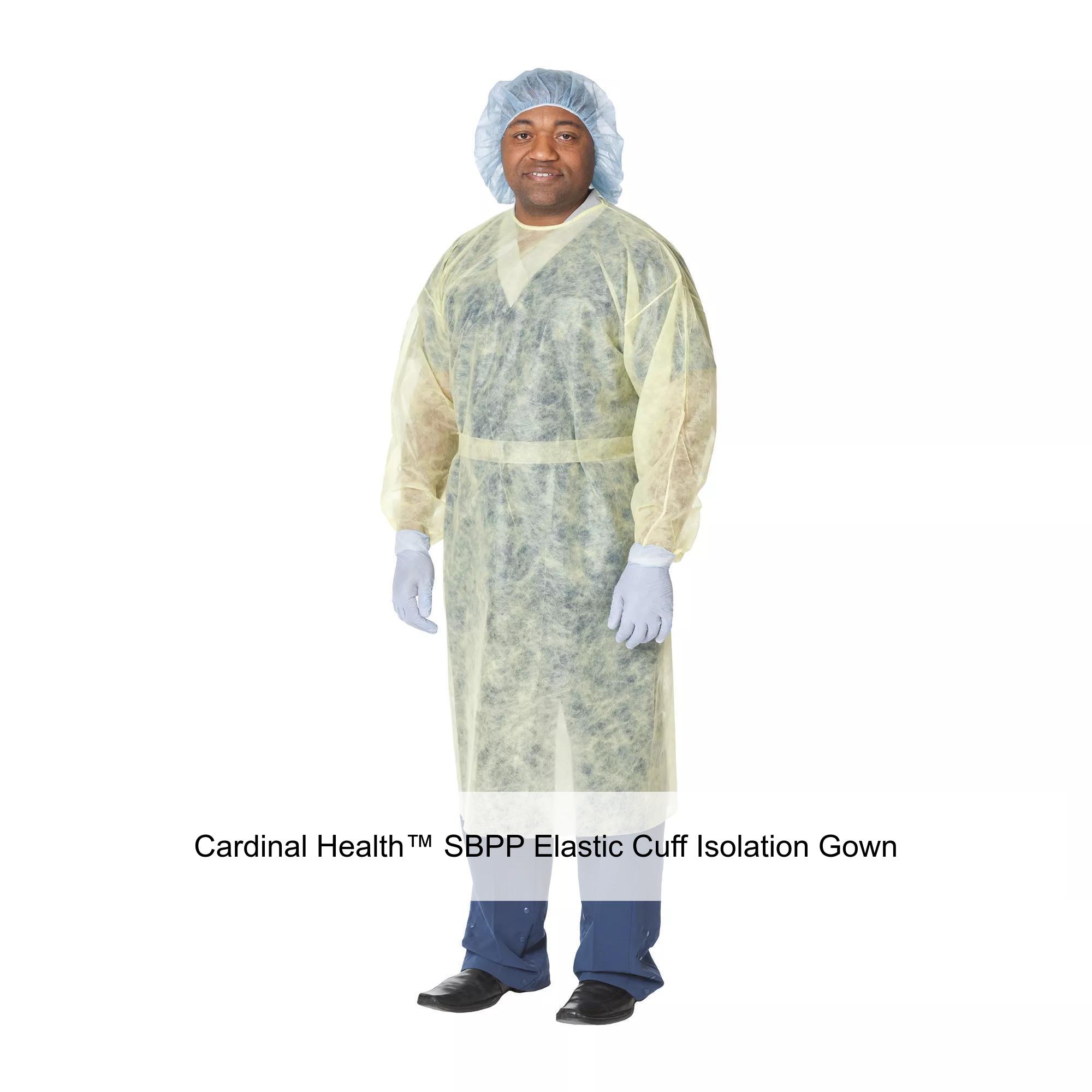 Cardinal Health™ SBPP Elastic Cuff Isolation Gown, Yellow, Universal ...