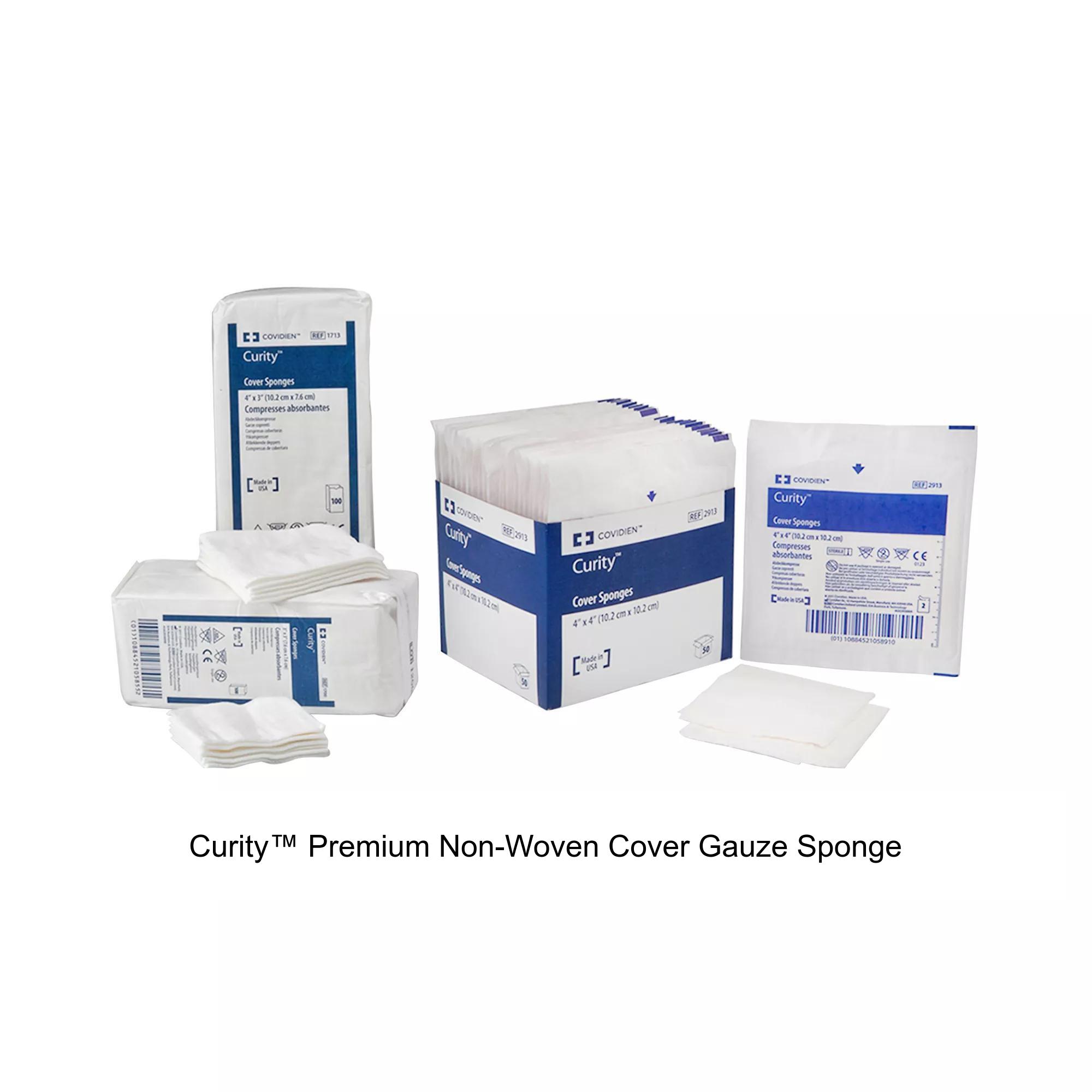 Curity™ Premium Non-Woven Cover Gauze Sponge, 4 Ply, Bulk, Non-Sterile ...