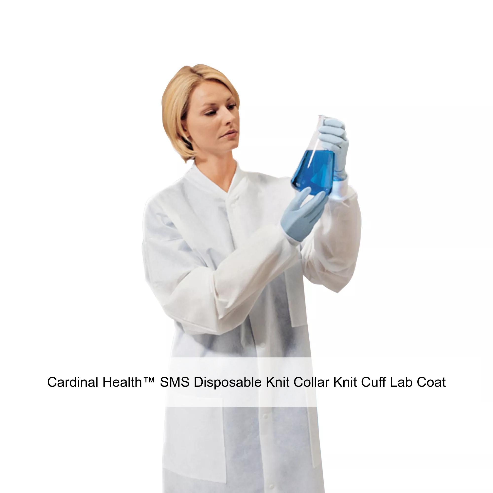 Cardinal Health™ SMS Disposable Knit Collar Knit Cuff Lab Coat, White ...