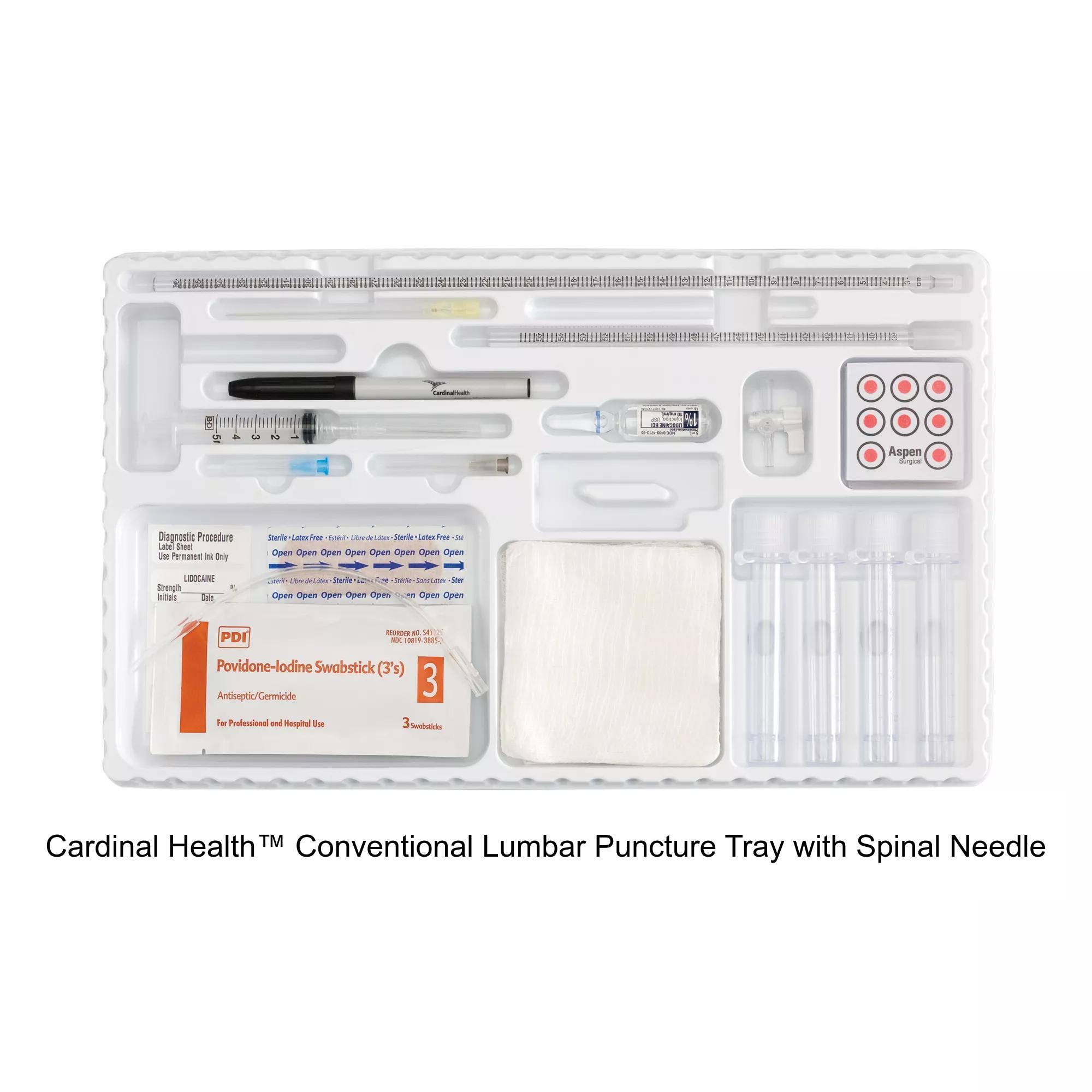 Cardinal Health™ Conventional Lumbar Puncture Tray with Spinal Needle ...
