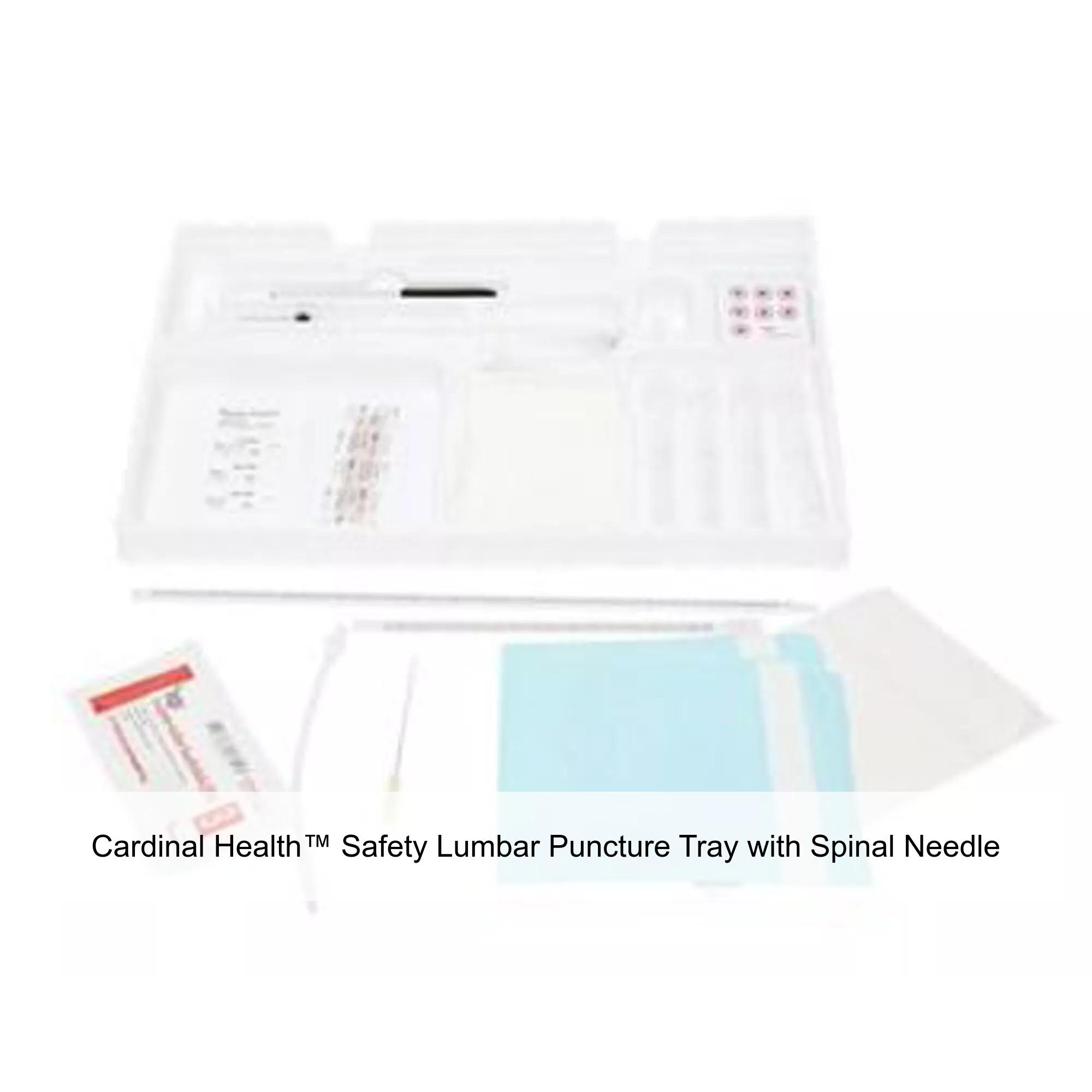 Cardinal Health™ Safety Lumbar Puncture Tray with Spinal Needle, 20GA ...