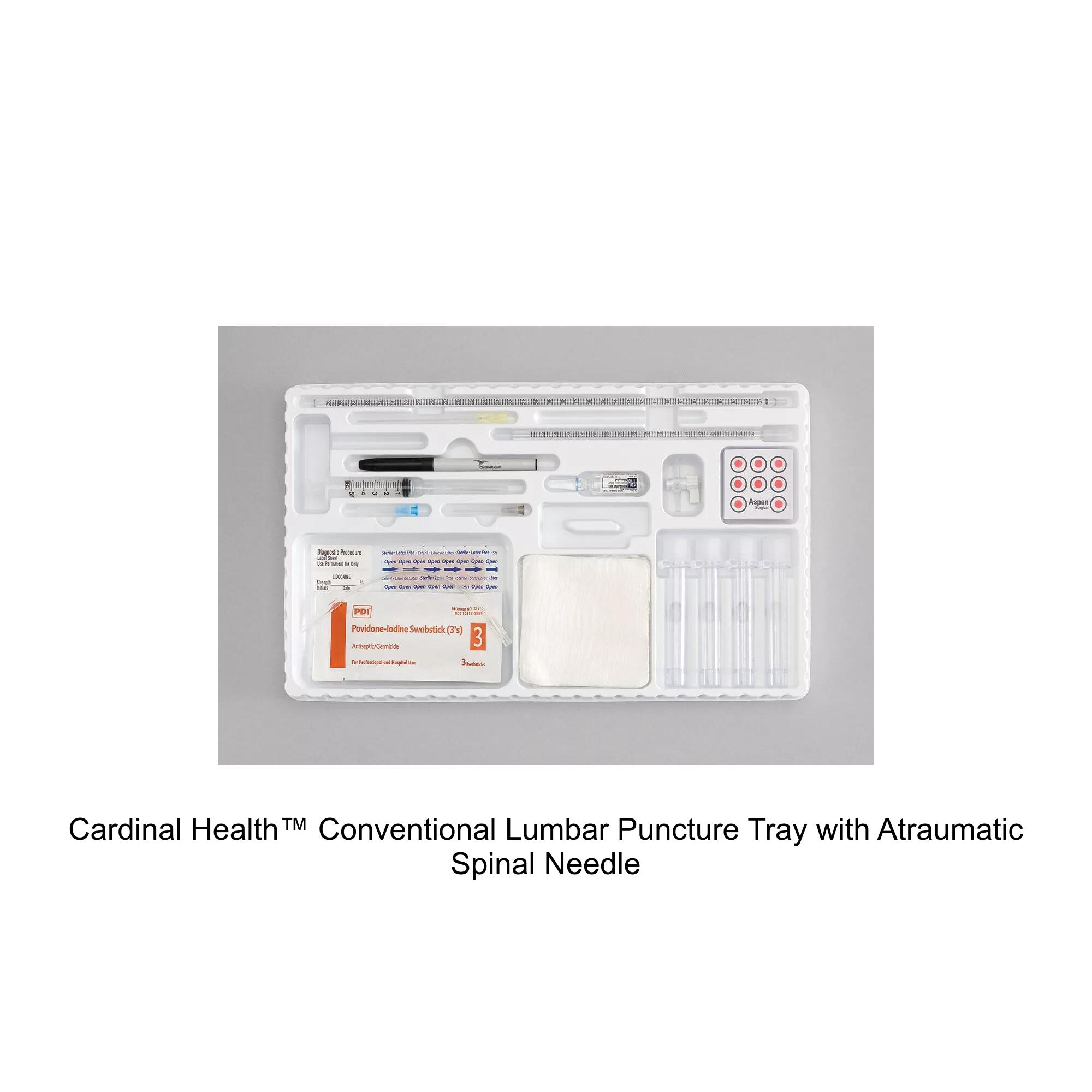 Cardinal Health™ Conventional Lumbar Puncture Tray with Atraumatic ...