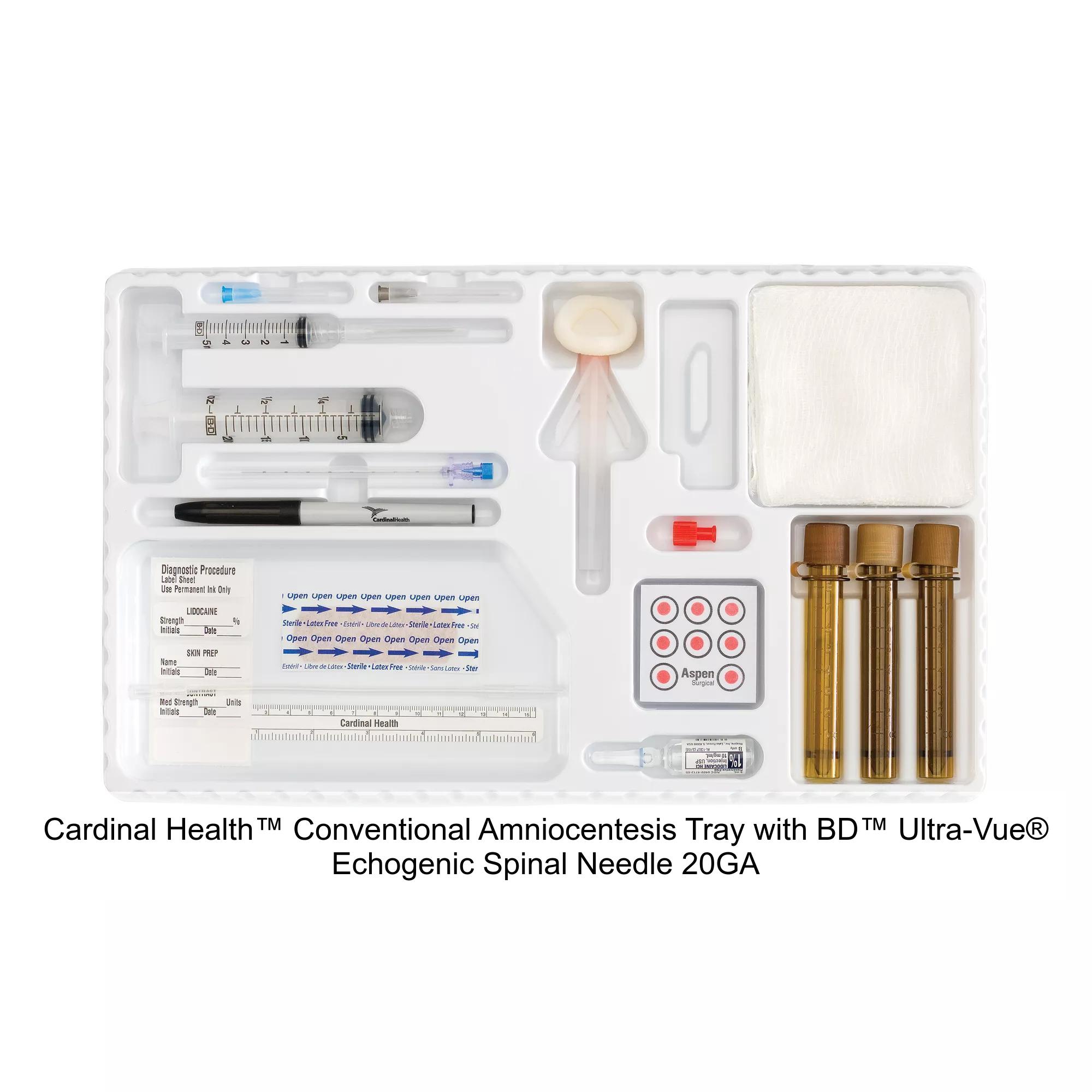 Cardinal Health™ Conventional Amniocentesis Tray with BD™ Ultra-Vue ...