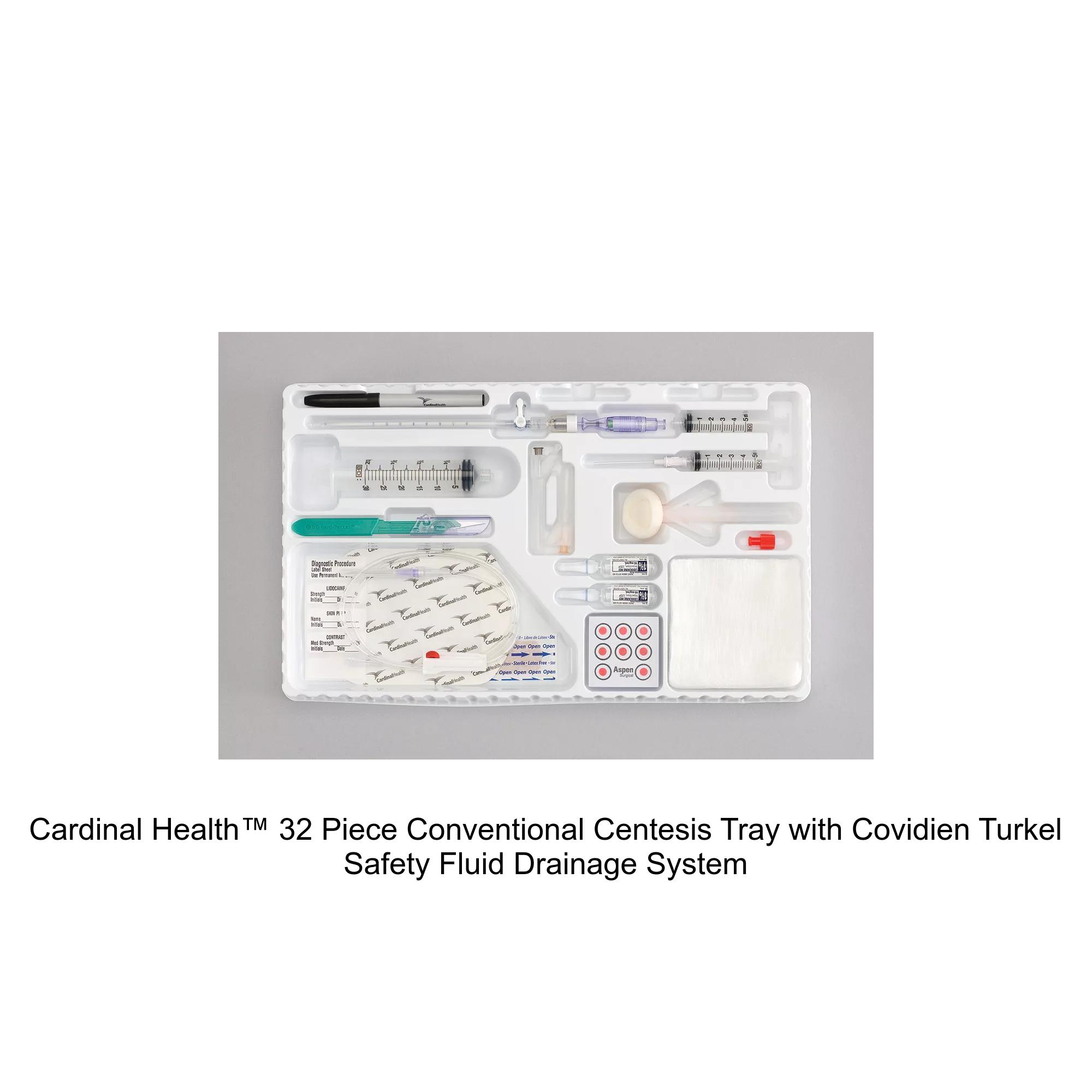 Cardinal Health™ 32 Piece Conventional Centesis Tray with Covidien ...