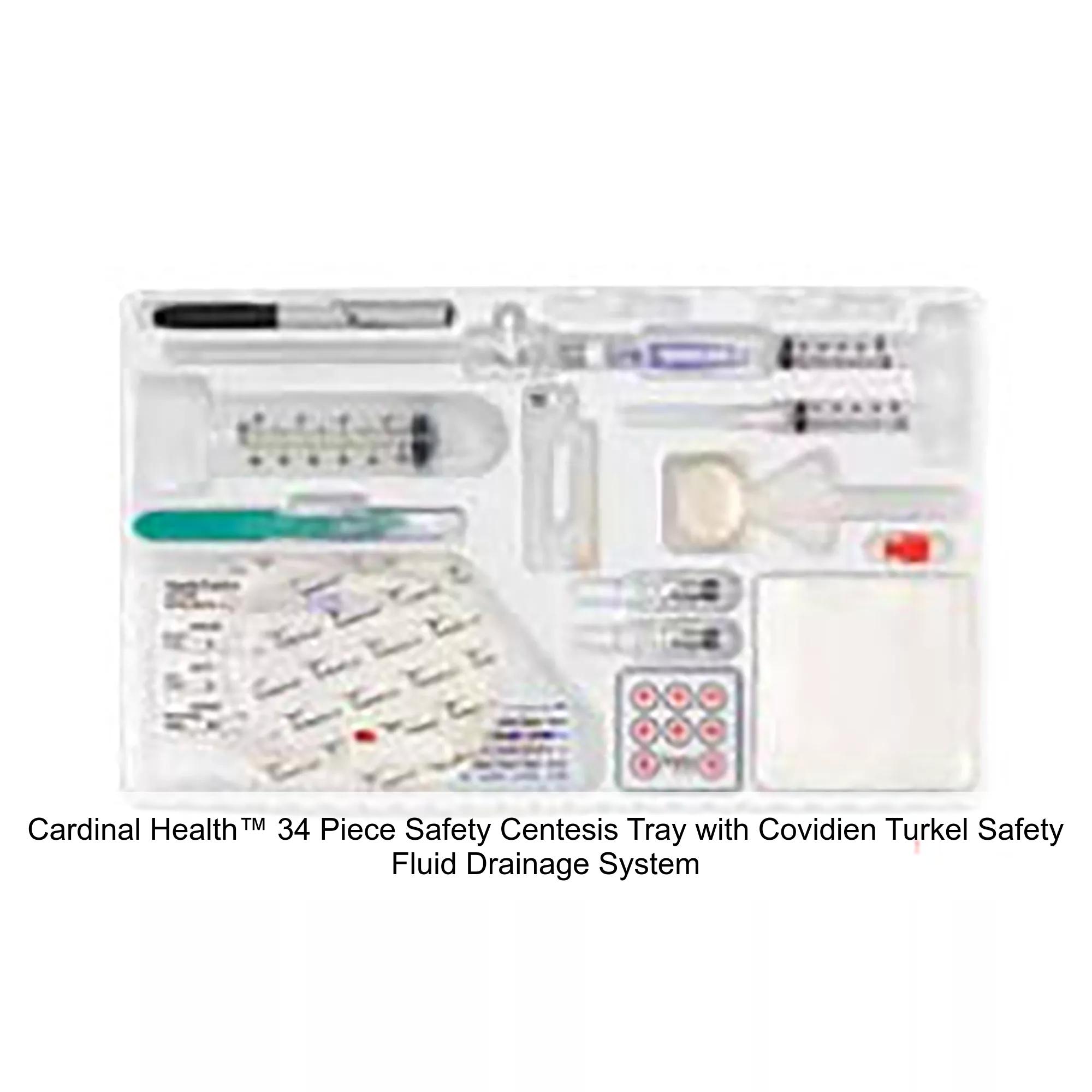 Cardinal Health™ 34 Piece Safety Centesis Tray with Covidien Turkel ...