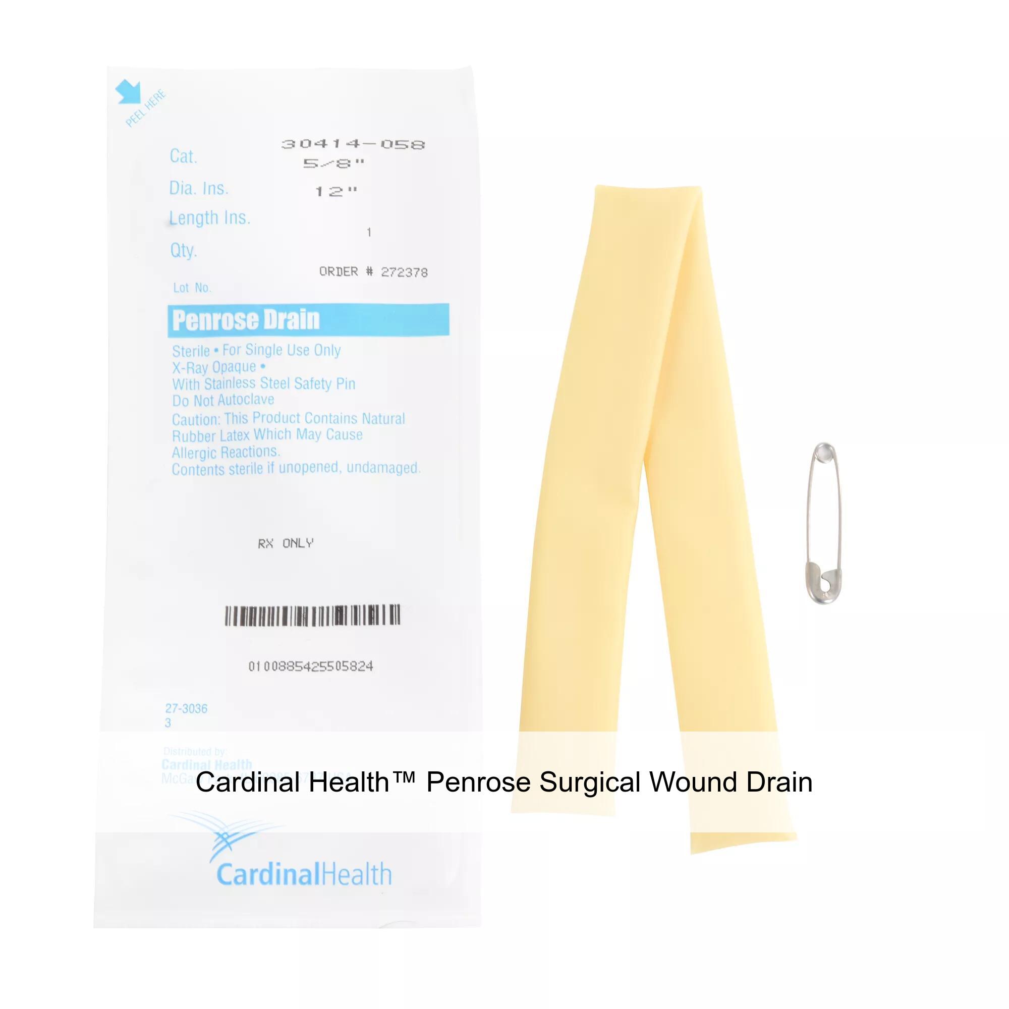 Cardinal Health™ Penrose Surgical Wound Drain, 0.625, 12IN . Buy Online ...