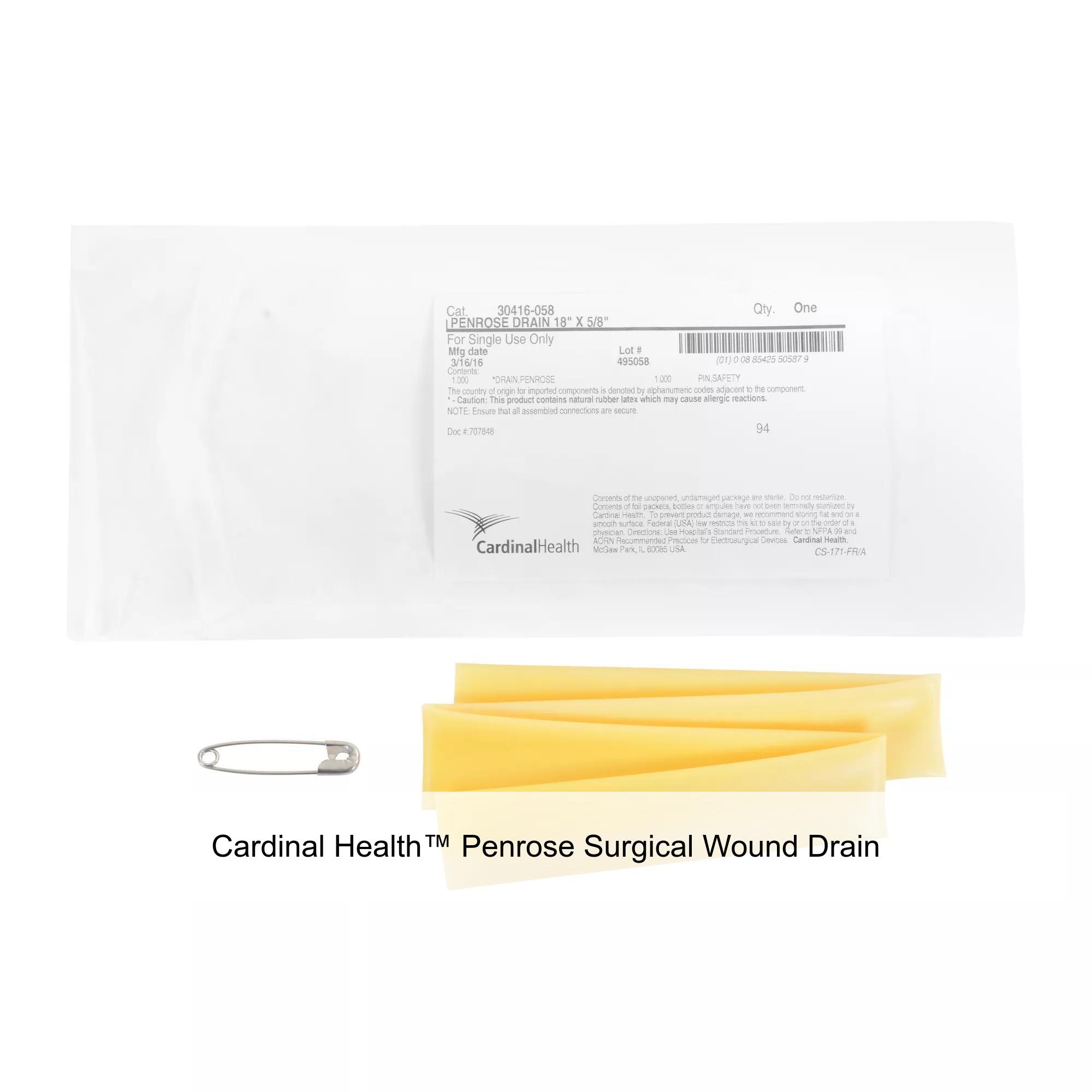 Cardinal Health™ Penrose Surgical Wound Drain, 0.625, 18IN . Buy Online ...