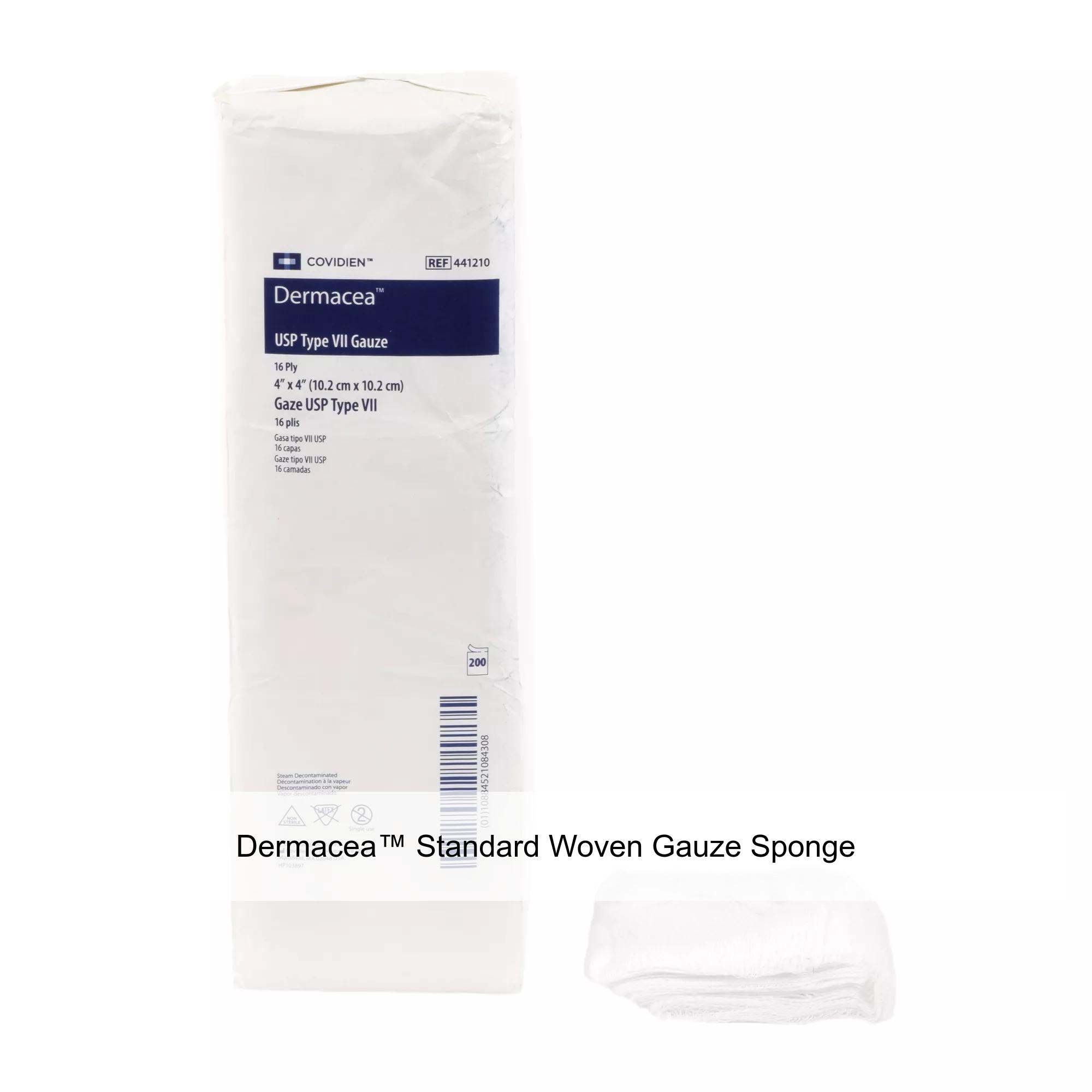 Dermacea™ Standard Woven Gauze Sponge, Non-Sterile, 4 x 4IN, 16 Ply ...