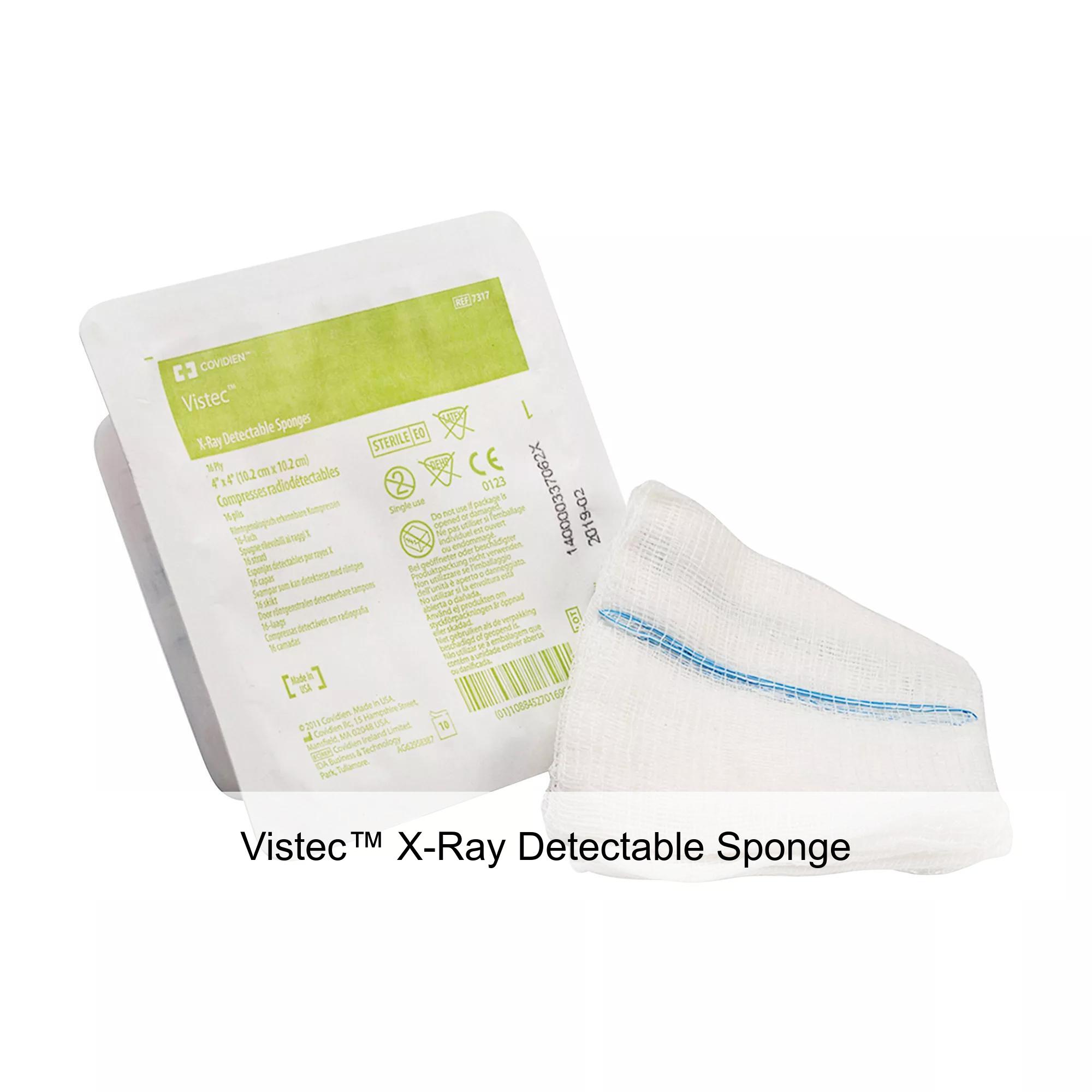 CardinalHealth 7318 Vistec™ X-Ray Gauze Sponges, 8 in. x 4 in. 12 ply