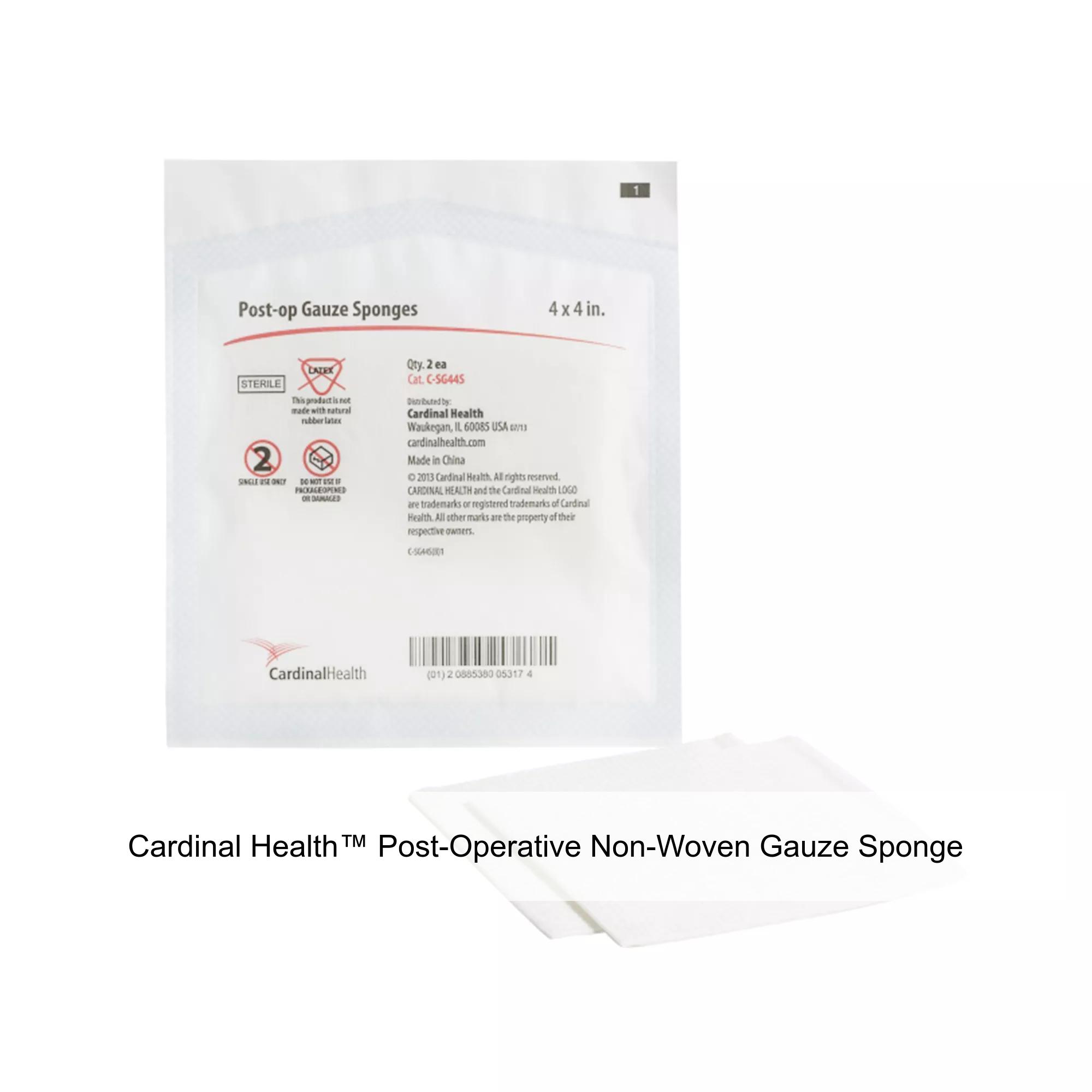Cardinal Health™ Post-Operative Non-Woven Gauze Sponge, 4 x 4IN ...