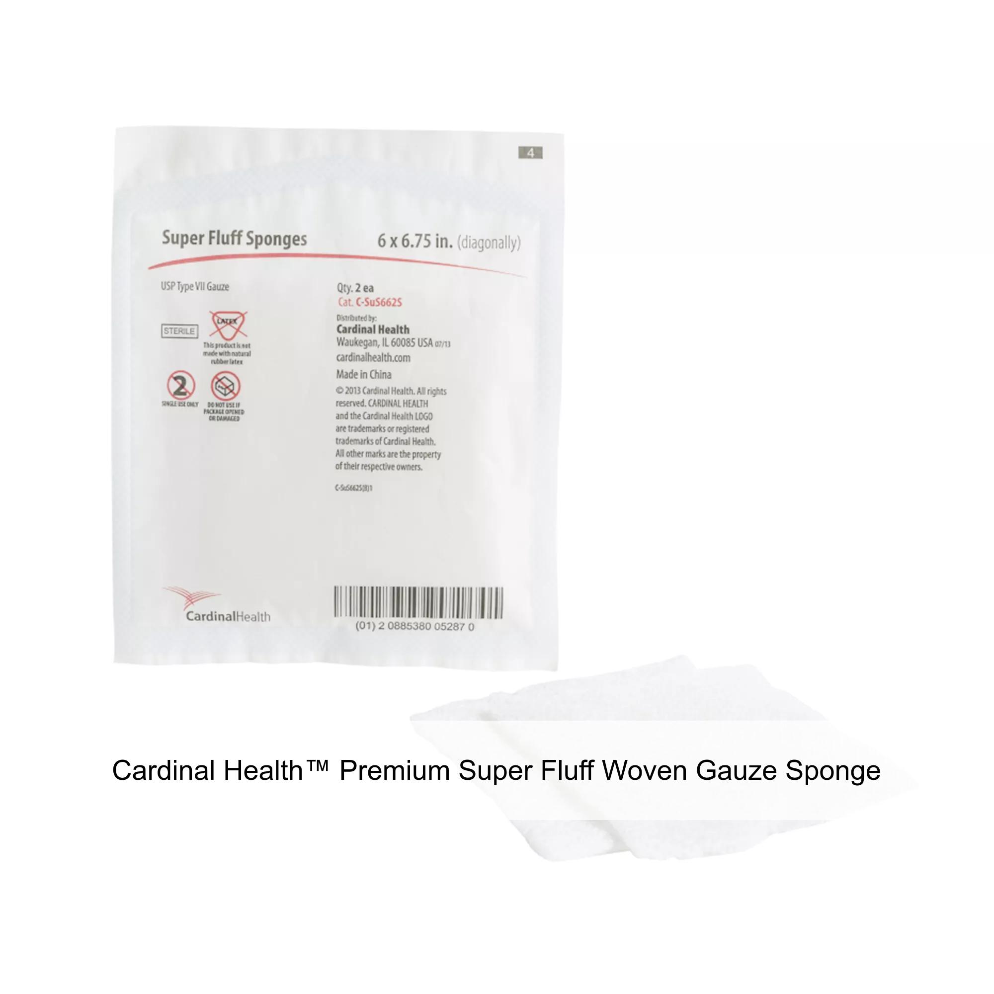 Cardinal Health™ Premium Super Fluff Woven Gauze Sponge, 6 x 6.75IN ...