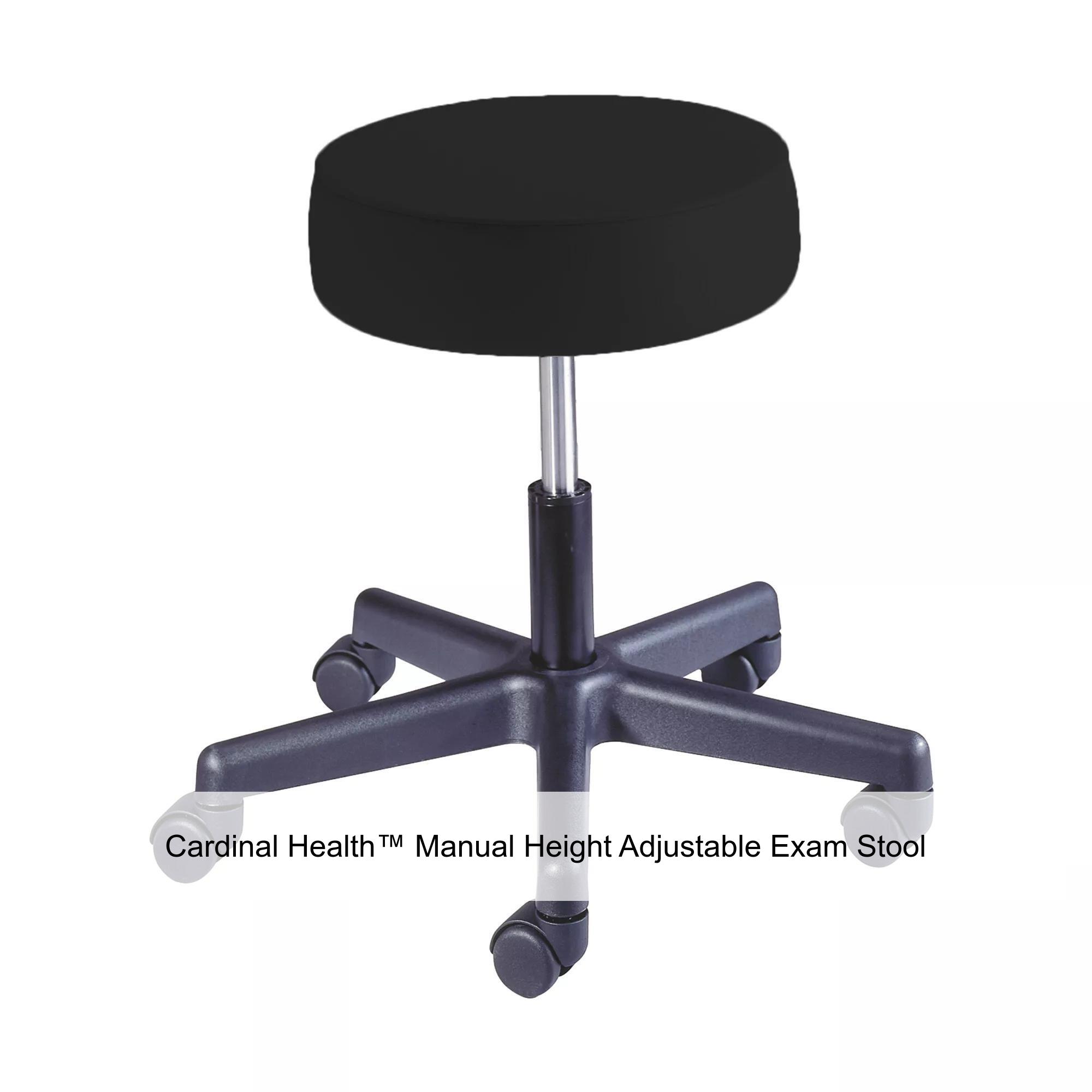 Cardinal Health™ Manual Height Adjustable Exam Stool, Backless, Black ...