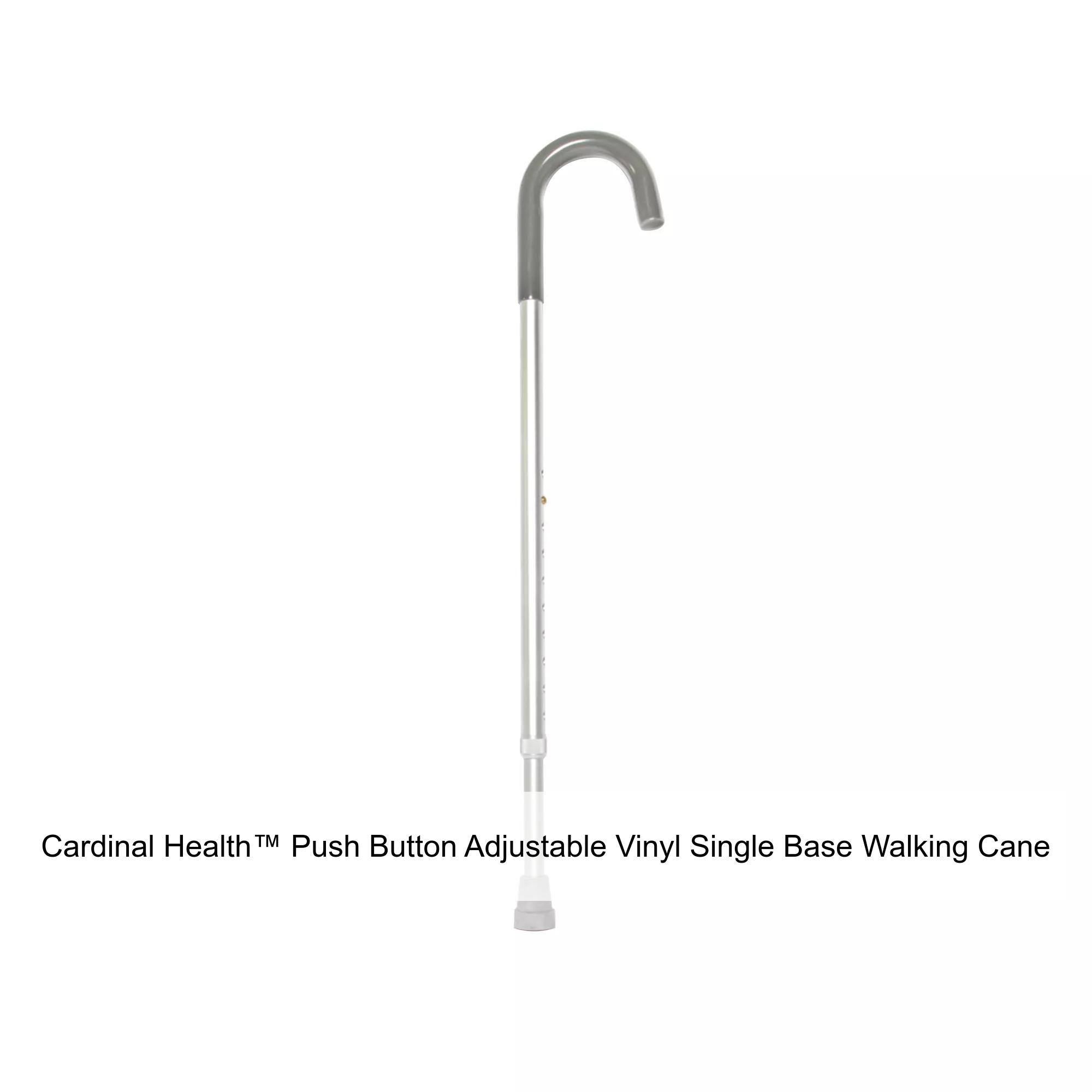 Cardinal Health™ Push Button Adjustable Vinyl Single Base Walking Cane ...