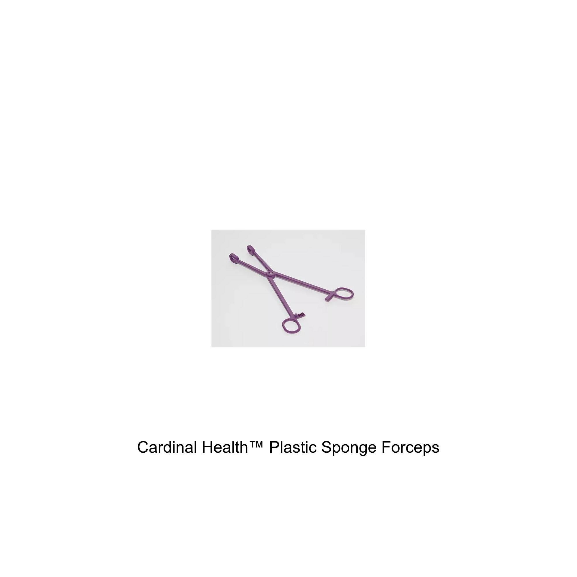 Cardinal Health™ Plastic Sponge Forceps, Serrated, Straight, Green, 9 ...