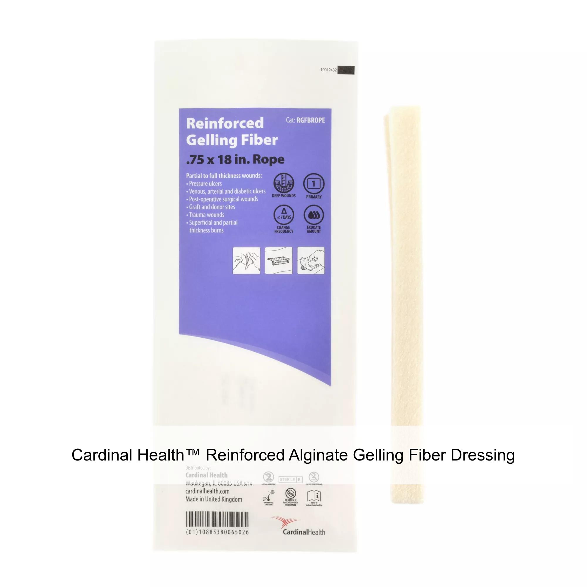 Cardinal Health™ Reinforced Alginate Gelling Fiber Dressing, Rope, 0.75 ...