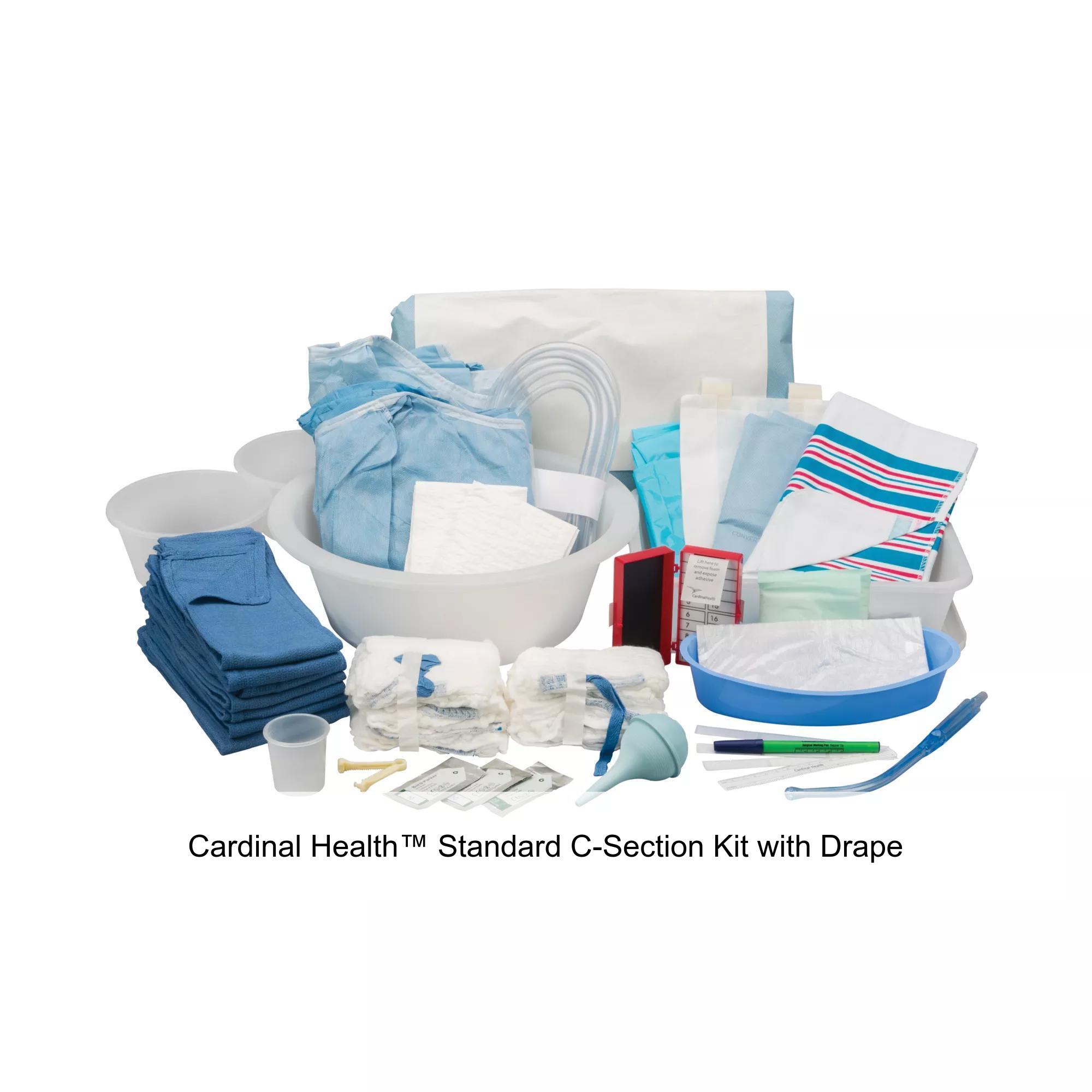 Cardinal Health™ Standard C-Section Kit with Drape, Half Sheet, Fan ...
