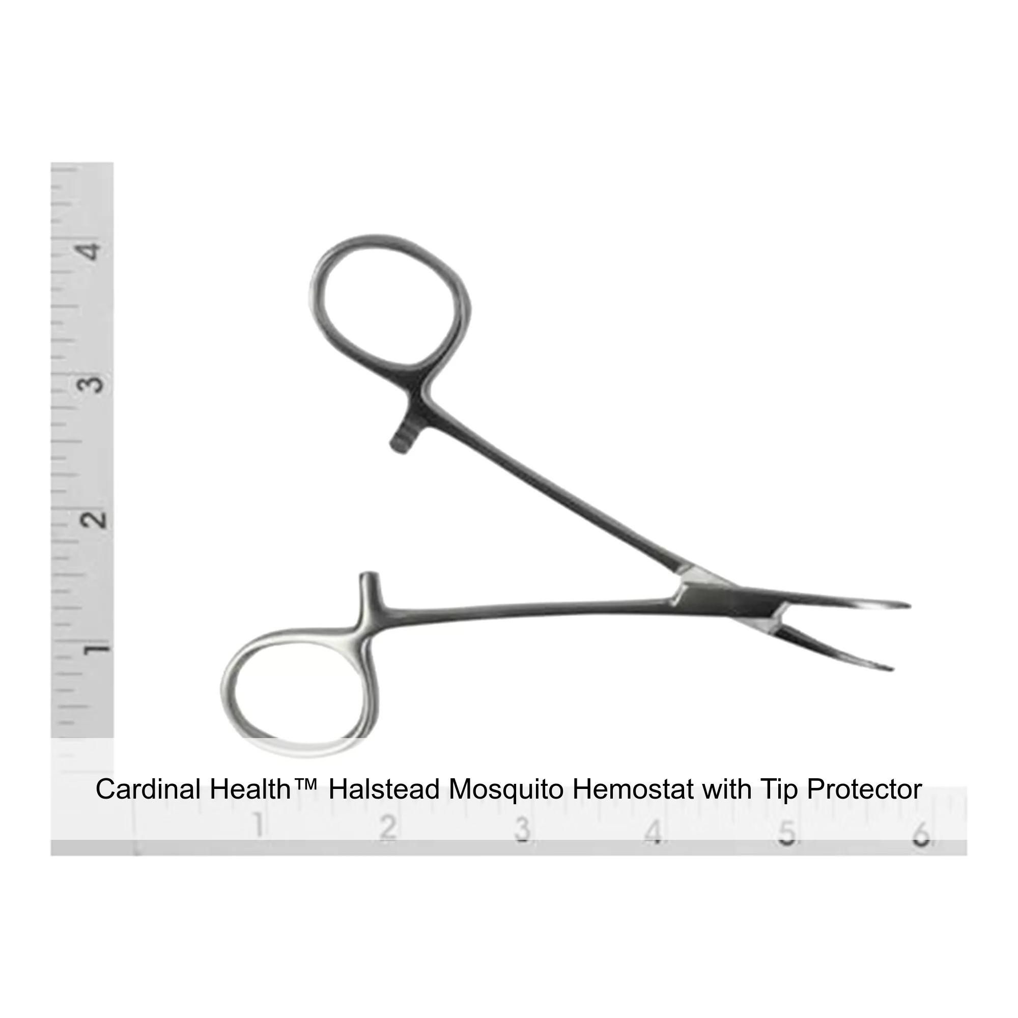 Cardinal Health™ Halstead Mosquito Hemostat with Tip Protector, Curved ...