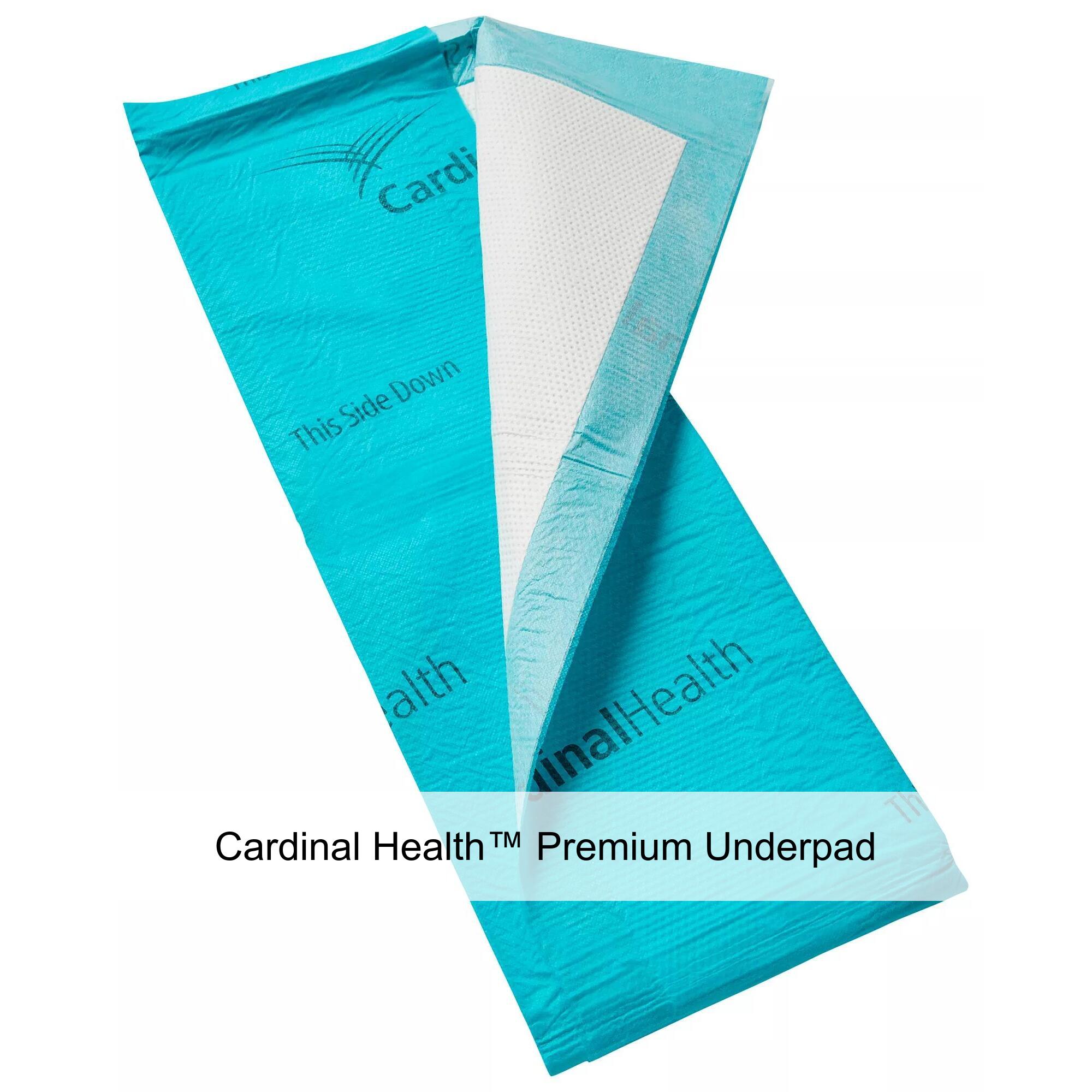 Cardinal Health™ Premium Underpad, WINGS™ Maximum Absorbency, Teal, 24 ...